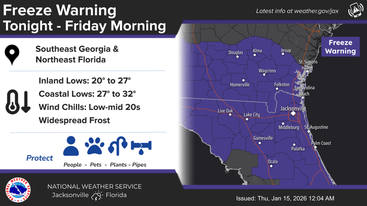 Jacksonville opens overnight warming shelters. See location and times