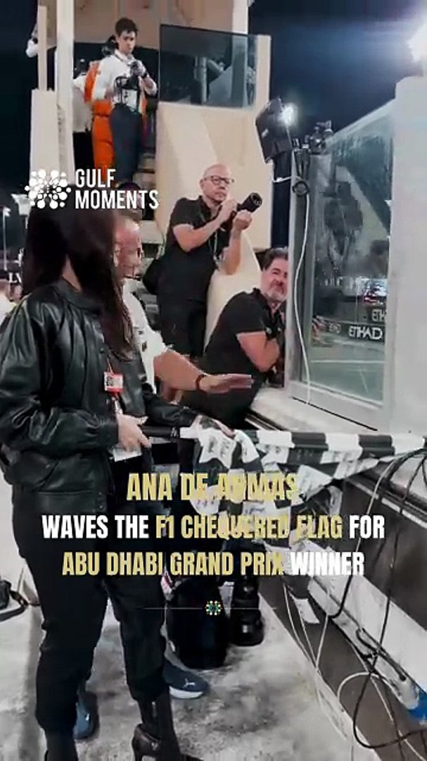 Look: Ana de Armas waves the F1 chequered flag for Abu Dhabi Grand Prix ...