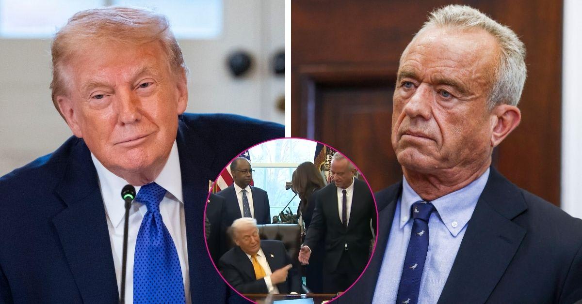 Donald Trump caught snubbing RFK Jr. during awkward moment at the White ...