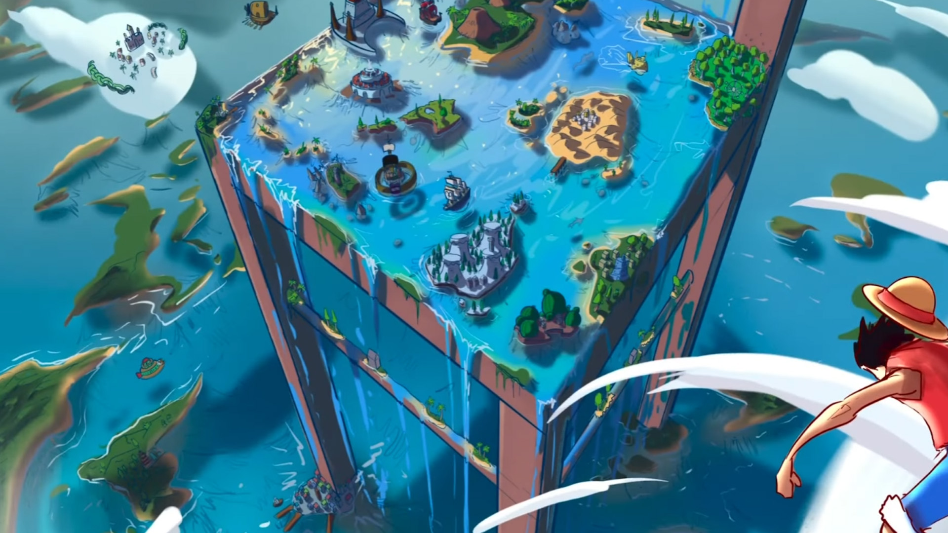 Digital painting process of a floating fantasy chair