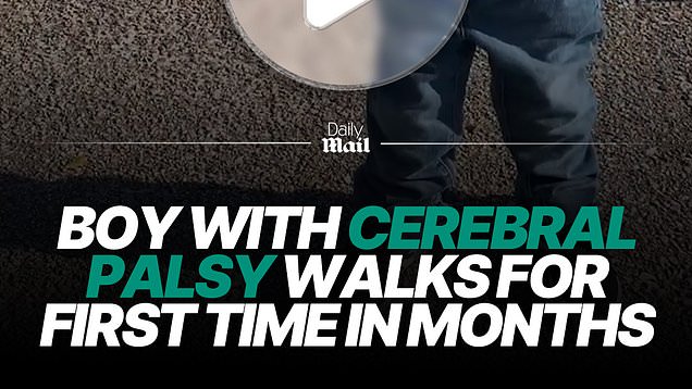 Boy with cerebral palsy walks independently for first time in two months