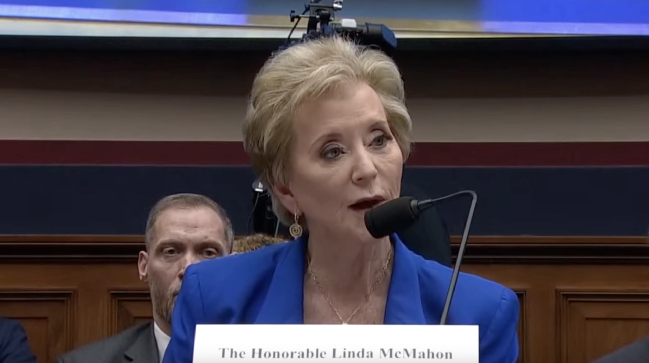 'Your boss had a fake university': Linda McMahon turns red with anger ...