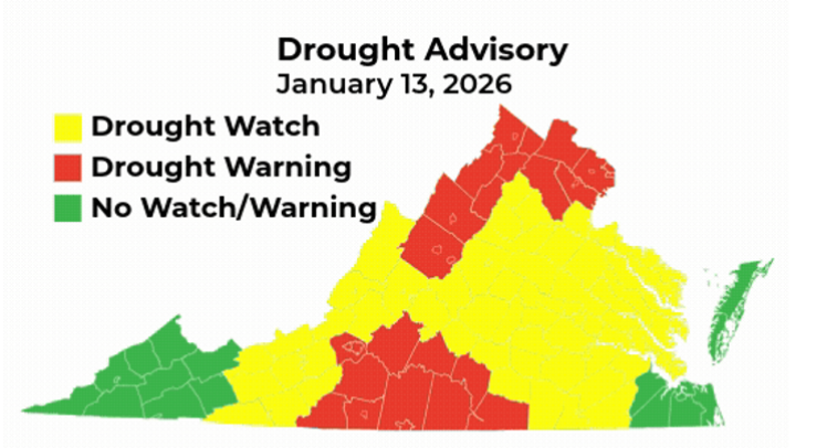 Drought warnings, watches cover Virginia, including Staunton, Augusta