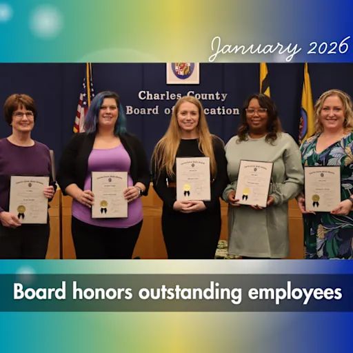 Five staff recognized in Charles Co