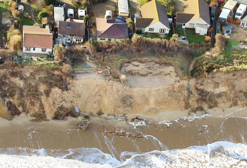 Before and after coastal erosion which saw soldier’s home demolished