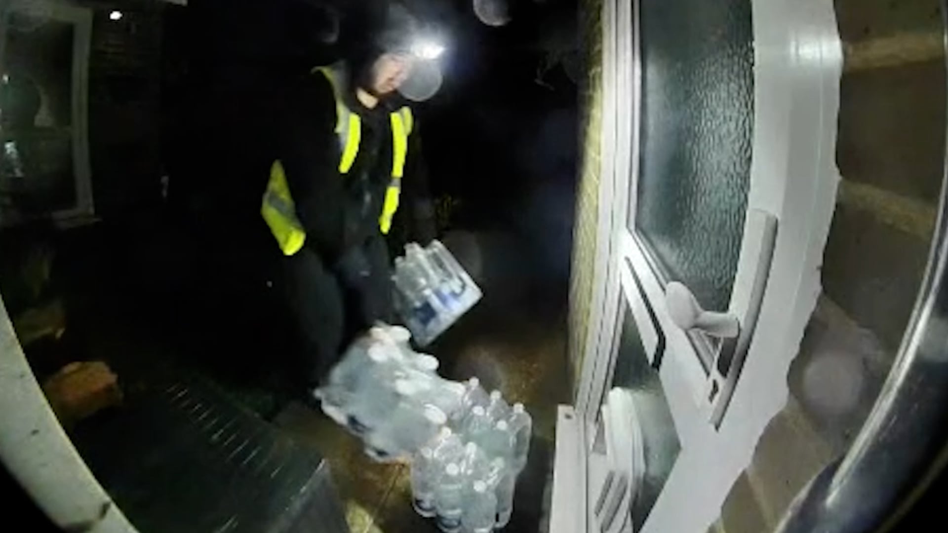 Delivery man caught on Ring camera removing emergency water bottles ...