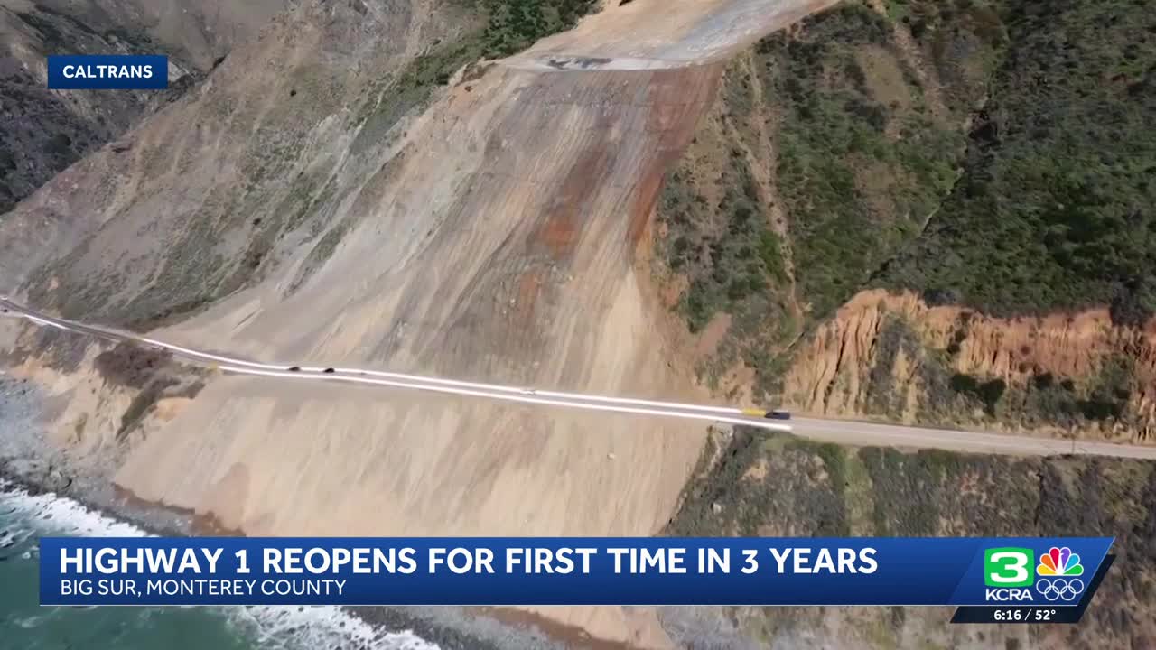 California's scenic Highway 1 near Big Sur reopens 3 years after ...