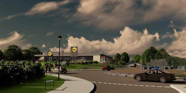 Work on new Lidl store near Medway Valley Park and Diggerland in Strood ...
