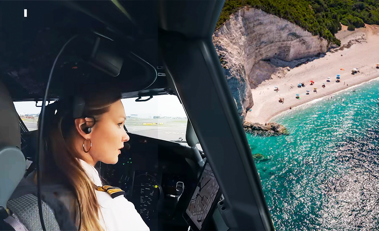 Gusty Boeing 737 landing at Greek island Zakynthos