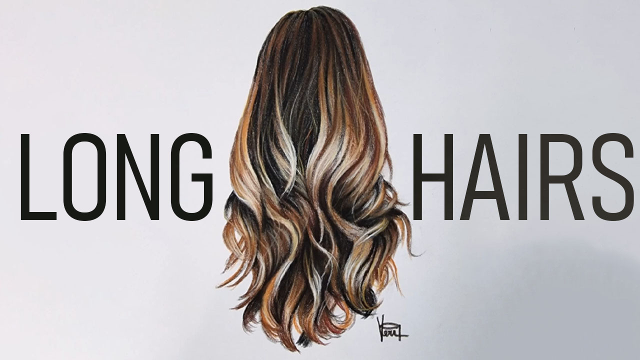 Viral long hair drawing with pastel pencils smooth blending magic