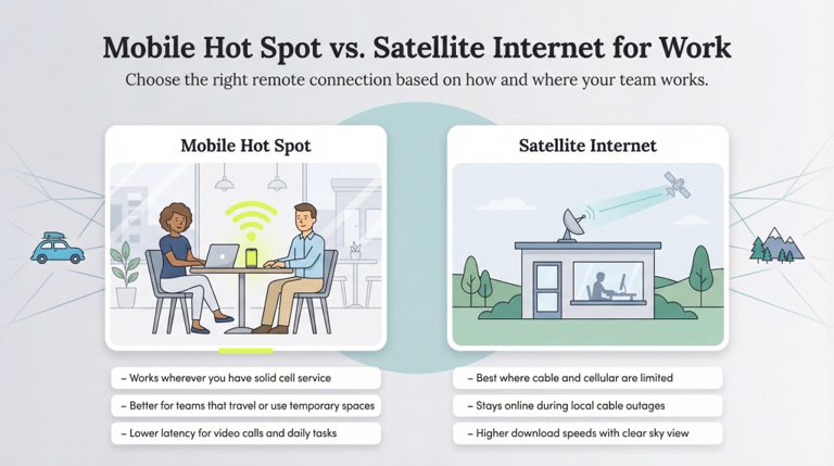 Mobile hot spot or satellite internet: Which is right for your business?
