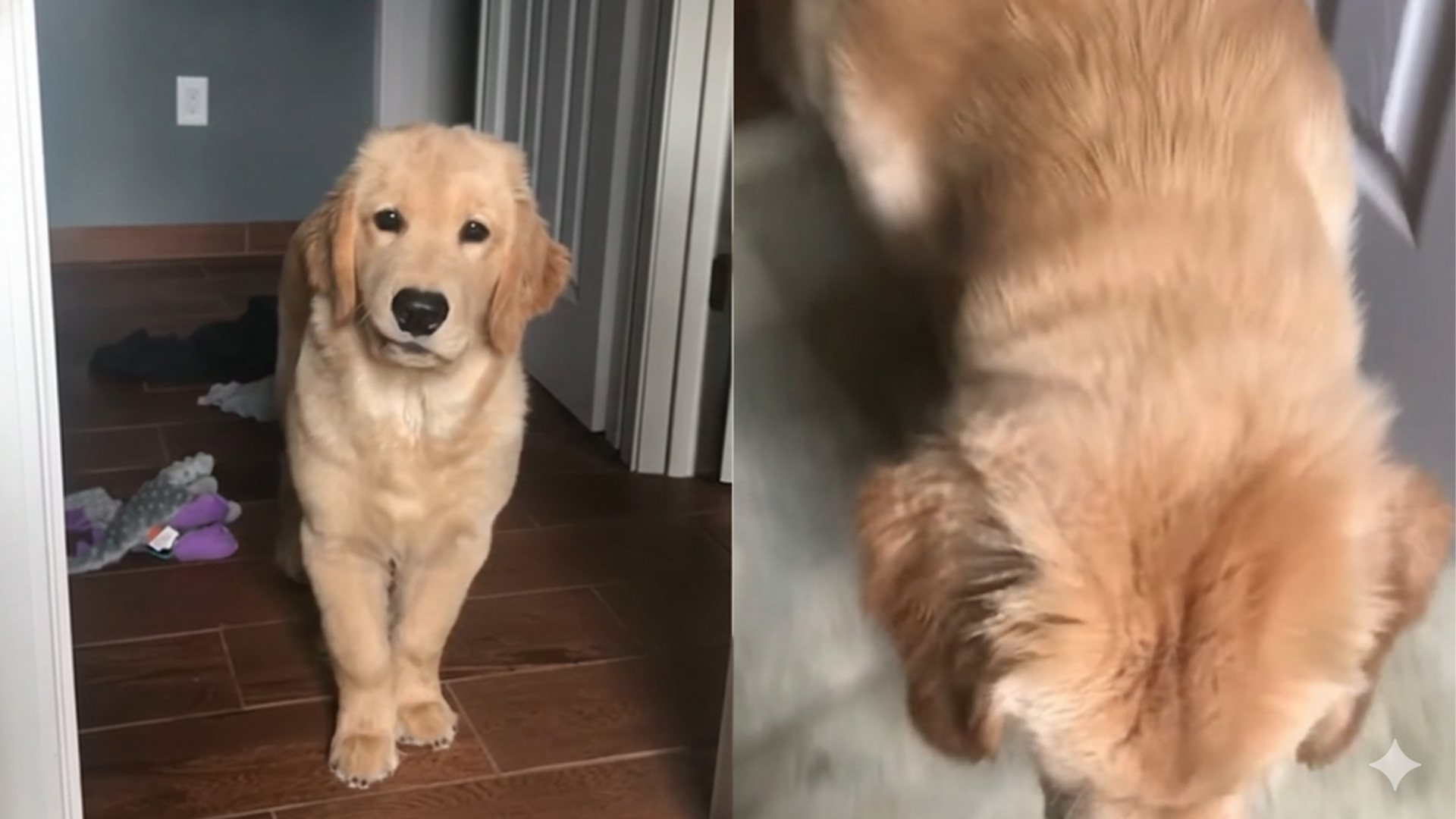 Golden Retriever Thinks Bathroom Time Is Together