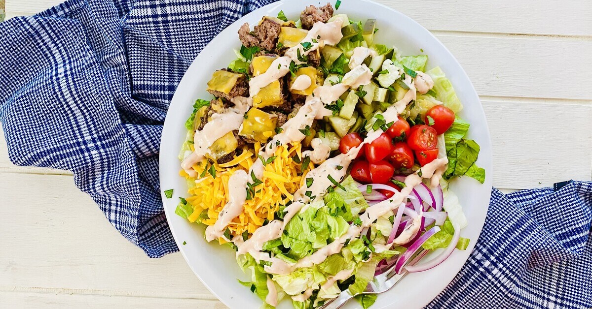 When I'm craving a burger, but want to eat more healthy, I make this salad