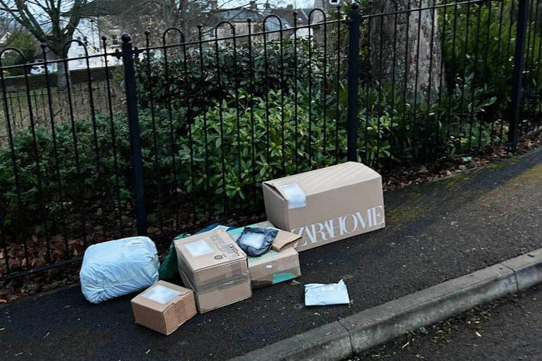 Village plagued by piles of undelivered Evri parcels left by serial ...