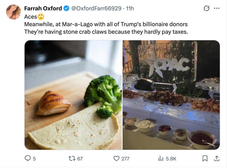 Trump goons boast they ran '1,000 simulations' to create tragic $3 meal