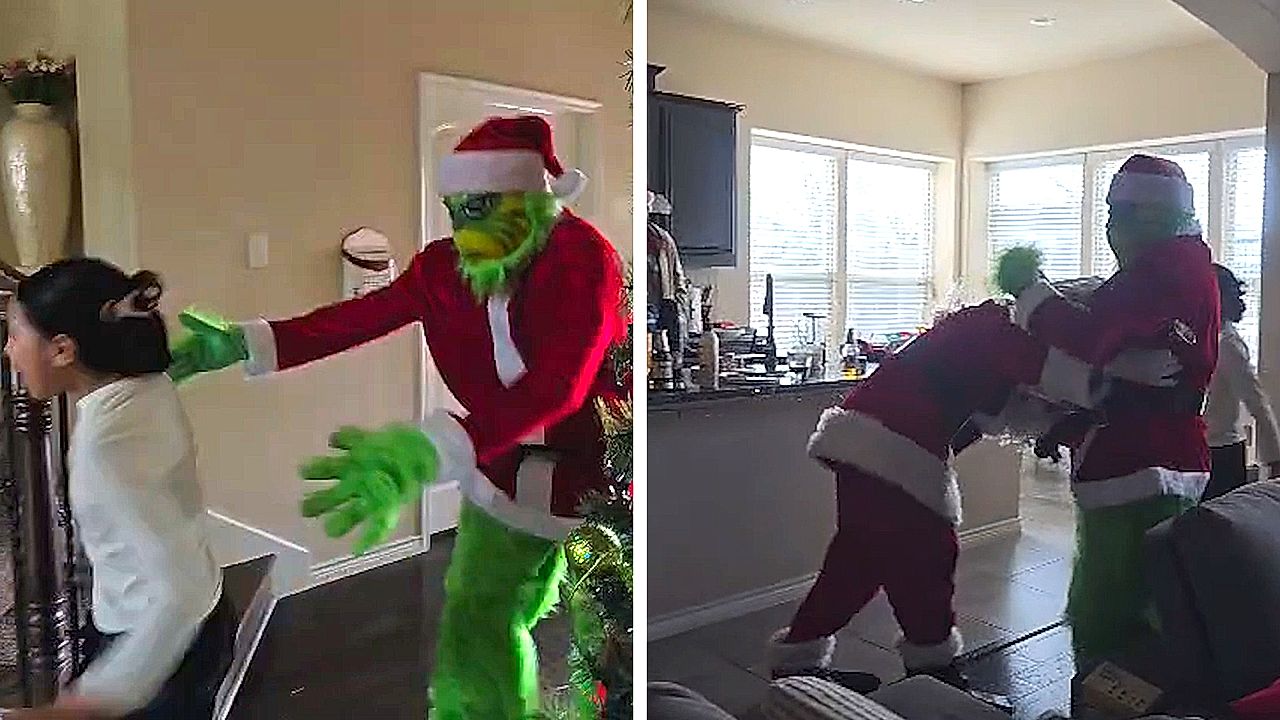 Grinch and Santa have epic showdown in Texas house