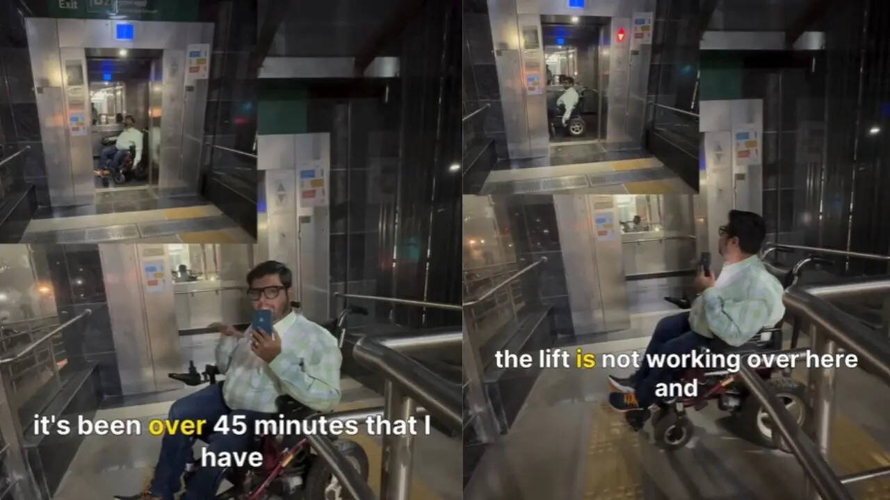 Specially-abled man 'forced' onto busy road after non-functional lift ...