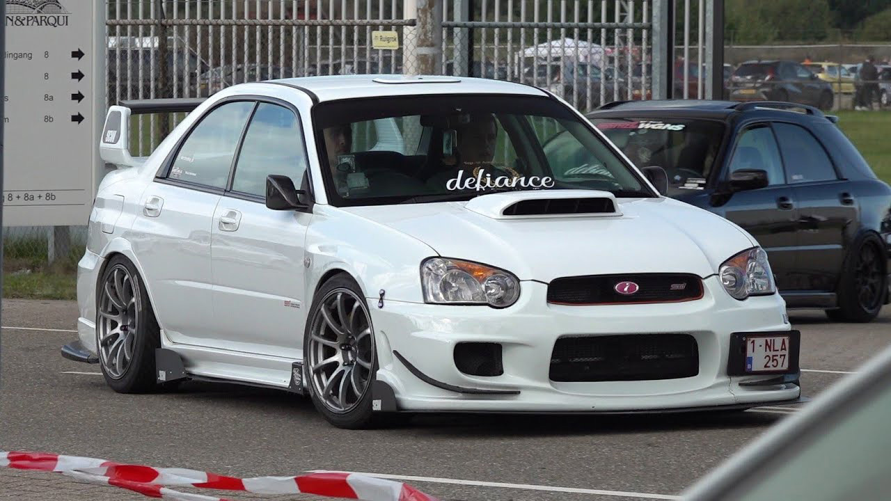Clean Subaru WRX STI turns heads at car meet