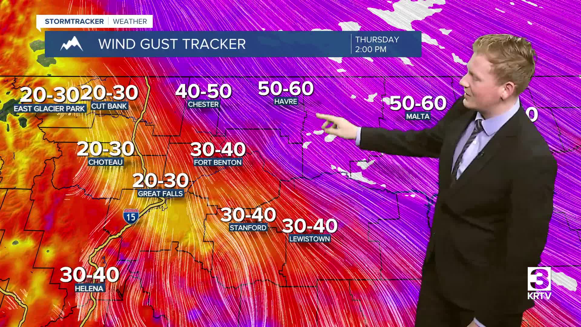 Front brings strong winds, colder air today, Thursday, January 15