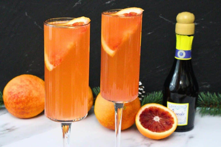 This stunning blood orange mimosa is a vibrant winter cocktail upgrade!