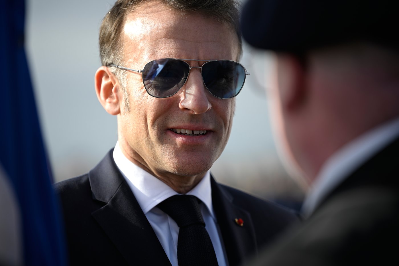 France's Macron laughs off 'harmless' eye condition as he addresses troops