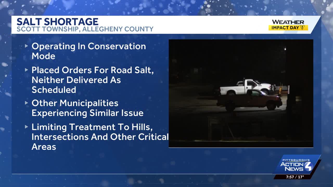 Salt shortage in Scott Township, Allegheny County