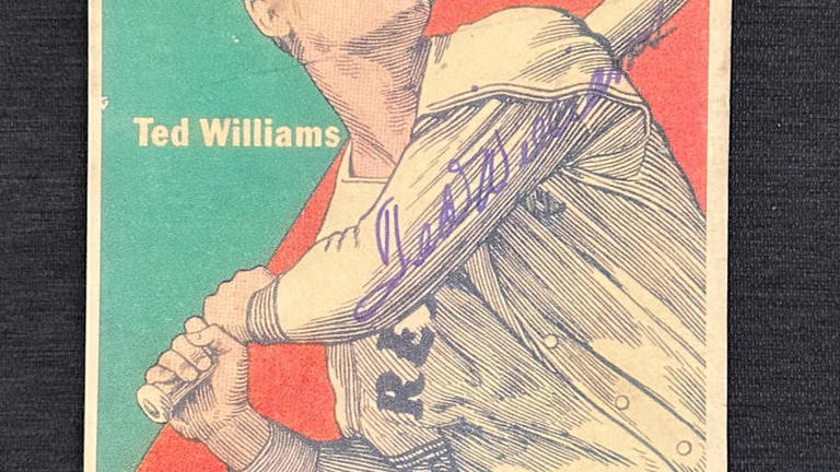 The rare 1954 Topps Ted Williams card, only 3 are known currently
