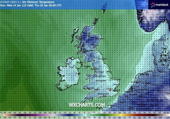 UK snow maps show brutal -12C blizzards with 79cm to hit Britain