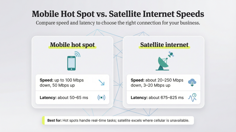 Mobile hot spot or satellite internet: Which is right for your business?