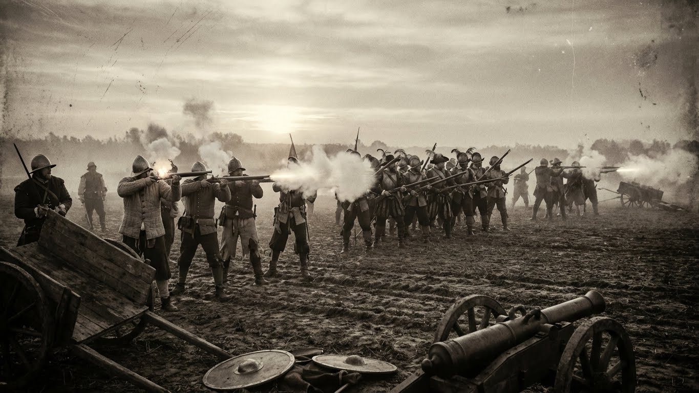 The rise of gunpowder weapons that changed the battlefield