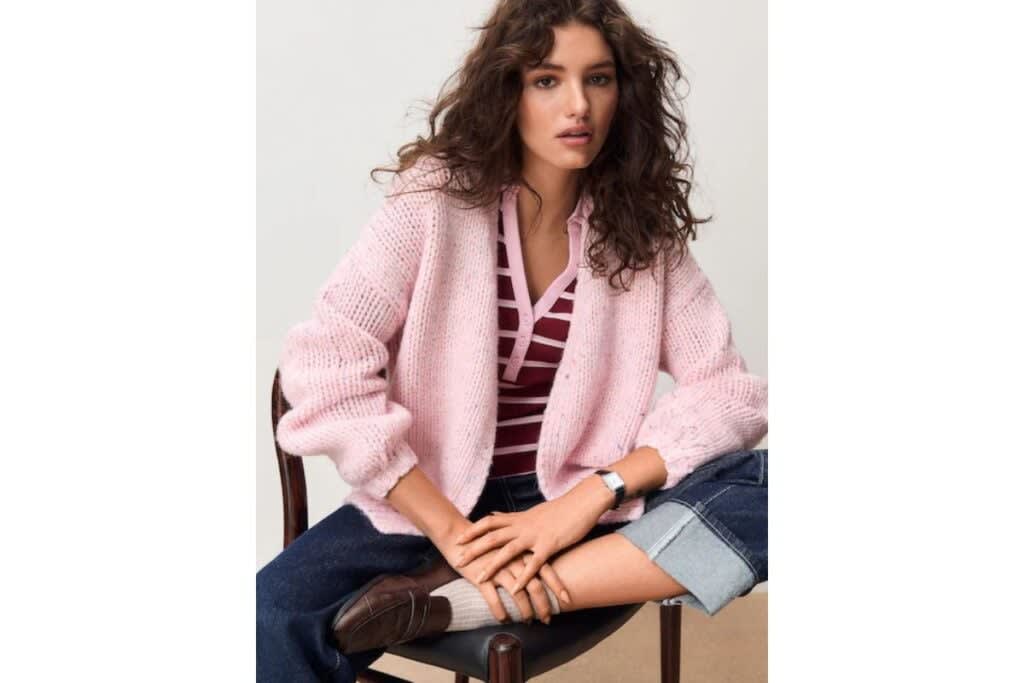 Next's £39 chunky knit cardigan is warm and cosy, yet hints at lighter ...