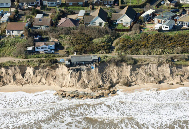 Before and after coastal erosion which saw soldier’s home demolished