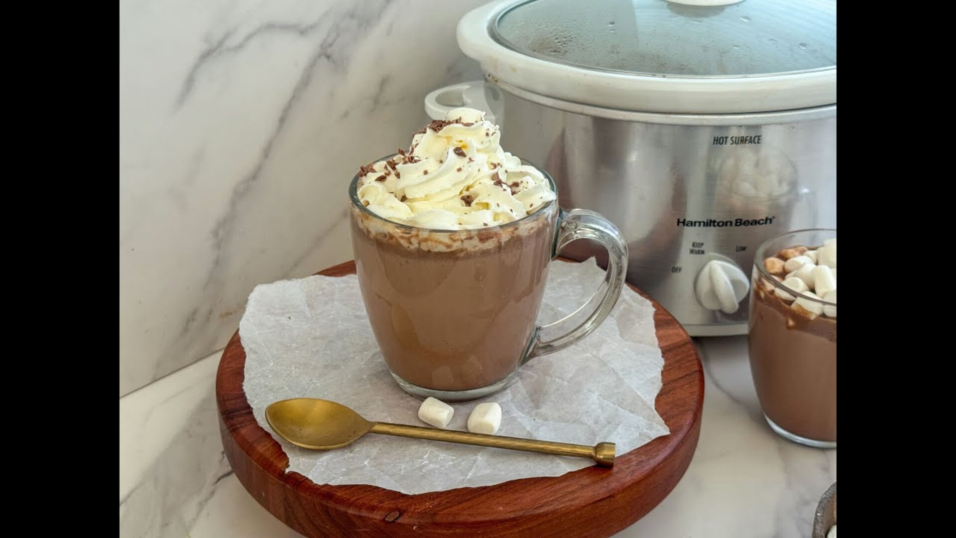 Our slow cooker hot chocolate is rich and silky