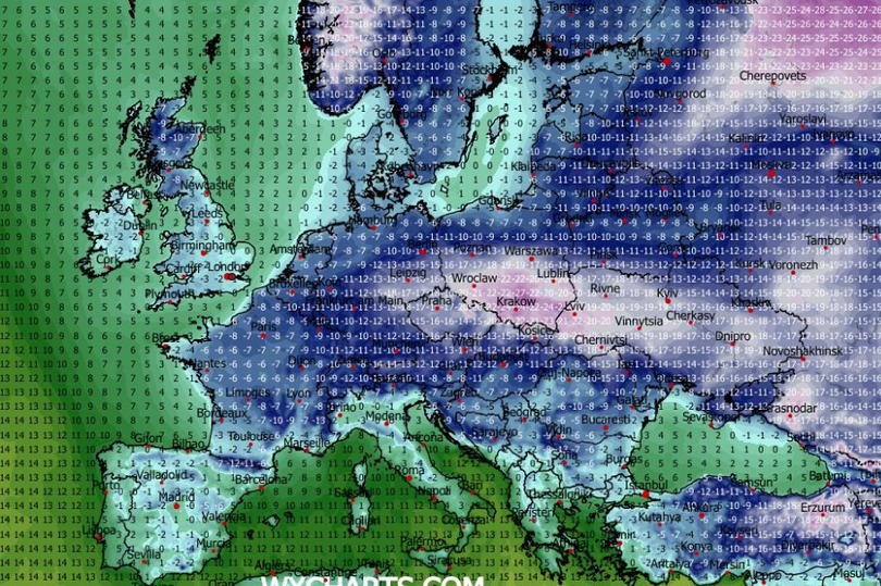 Weather maps turn Europe icy blue as Scotland facing 10-day Beast from ...