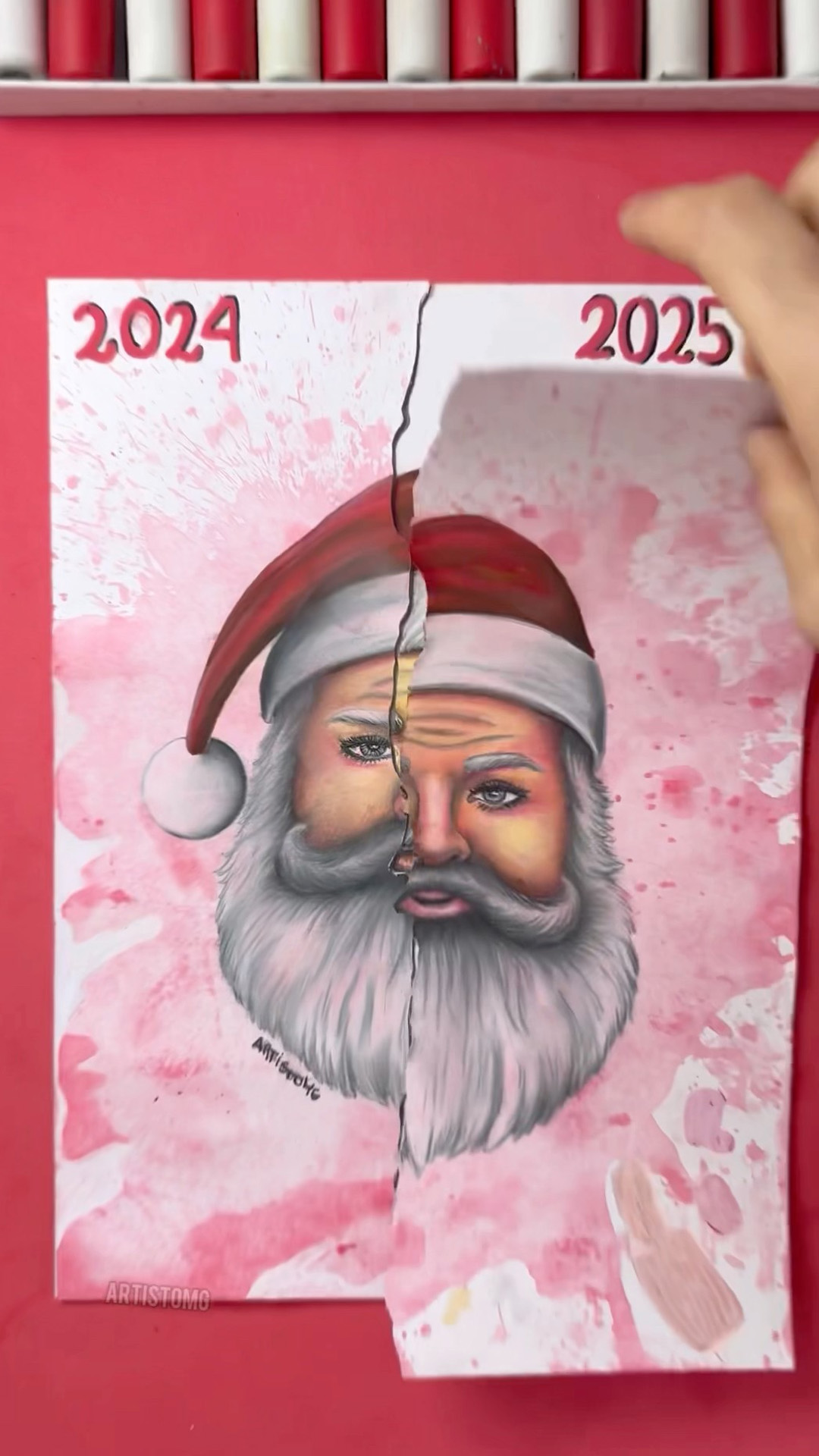 Christmas Art Transformation Santa Drawings Over Two Years
