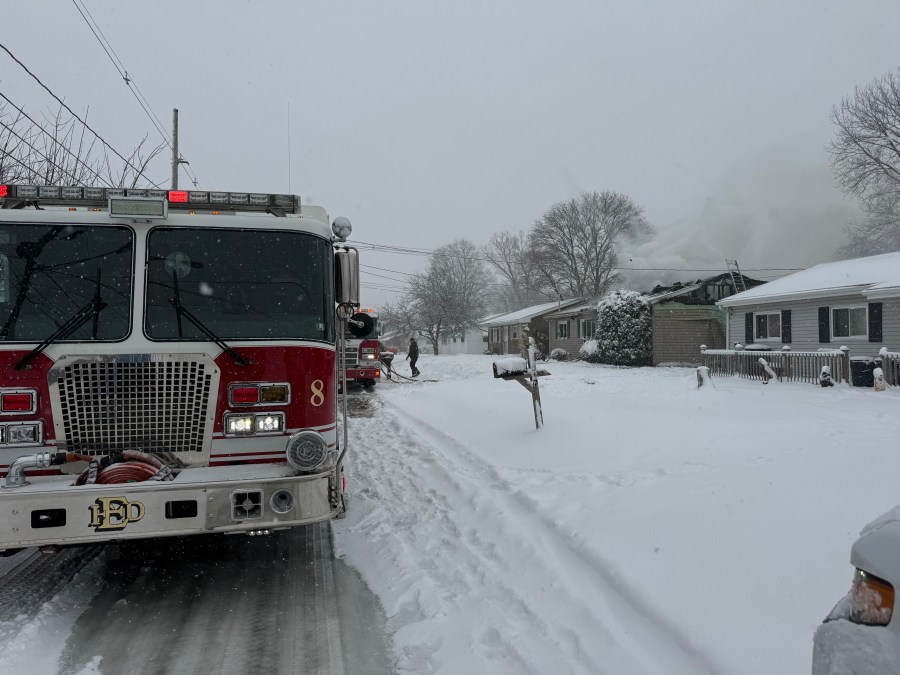 Fire damages west Erie home Thursday, crews battle elements