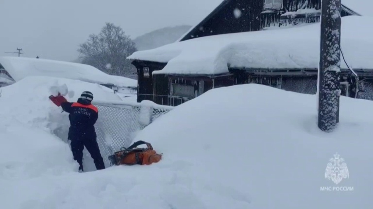 Falling snow piles kill two as massive storm hits Russia's far east