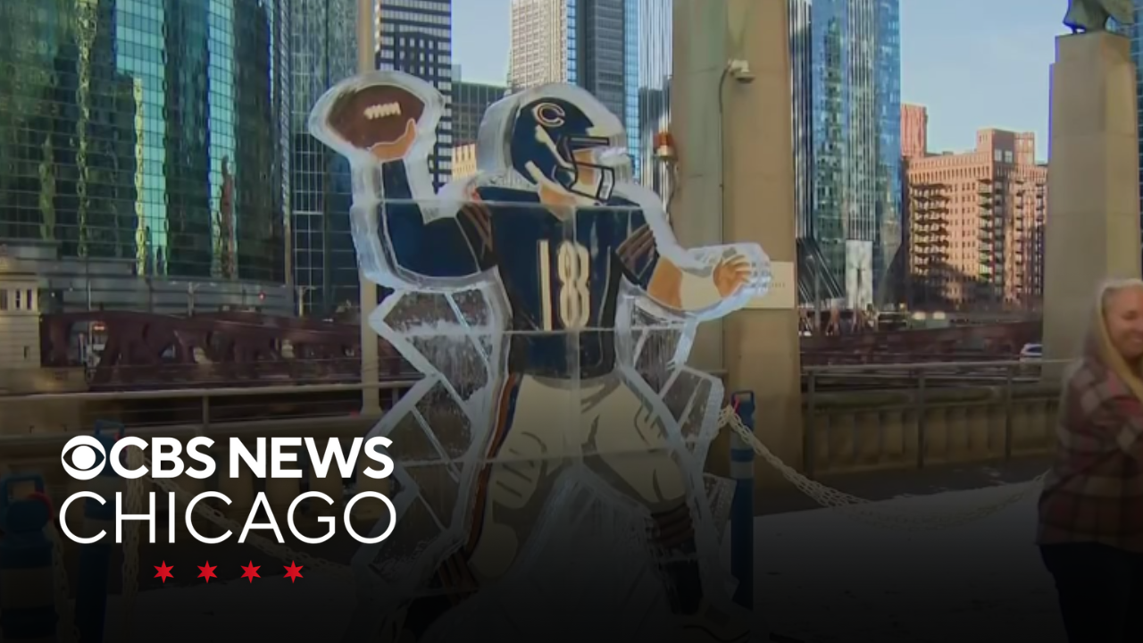 Bears quarterback Caleb Williams honored with ice sculpture