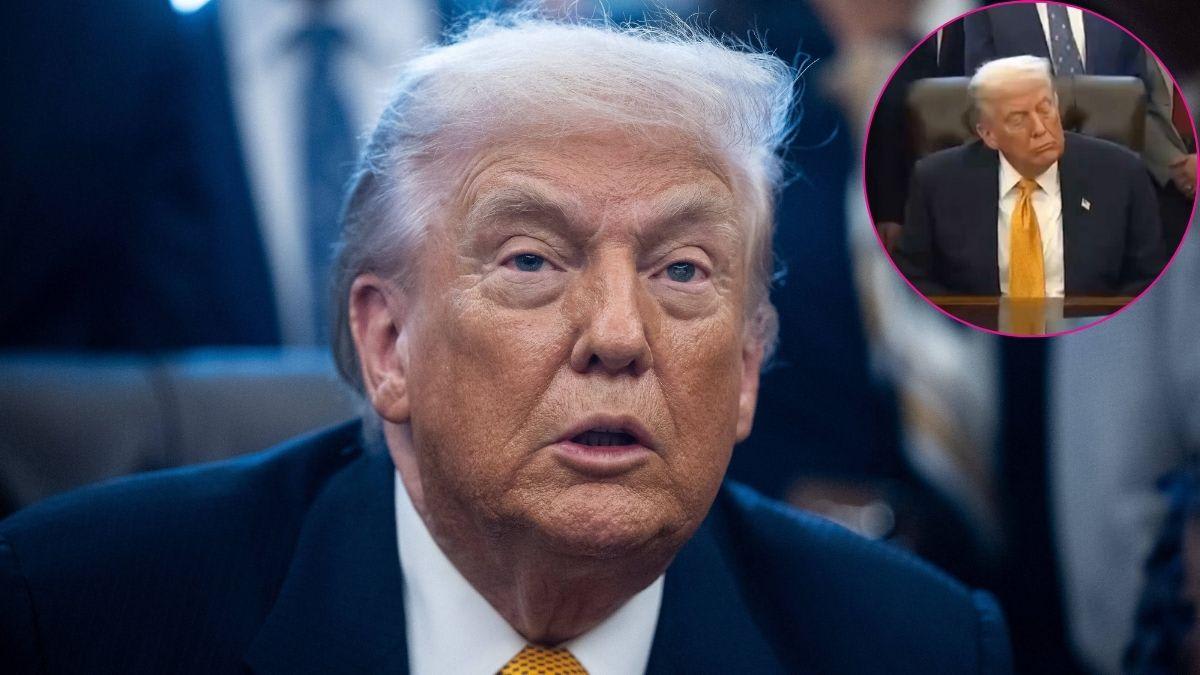 Dozy Don at it again! President Trump can't stay awake during bill ...