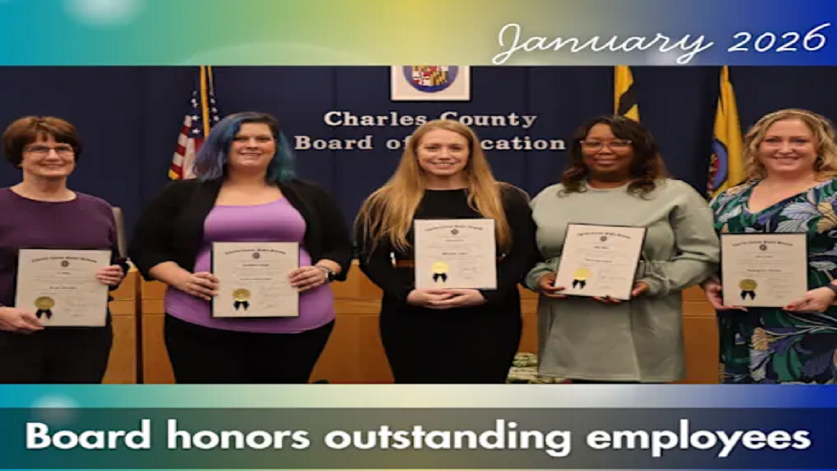 Five staff recognized in Charles Co