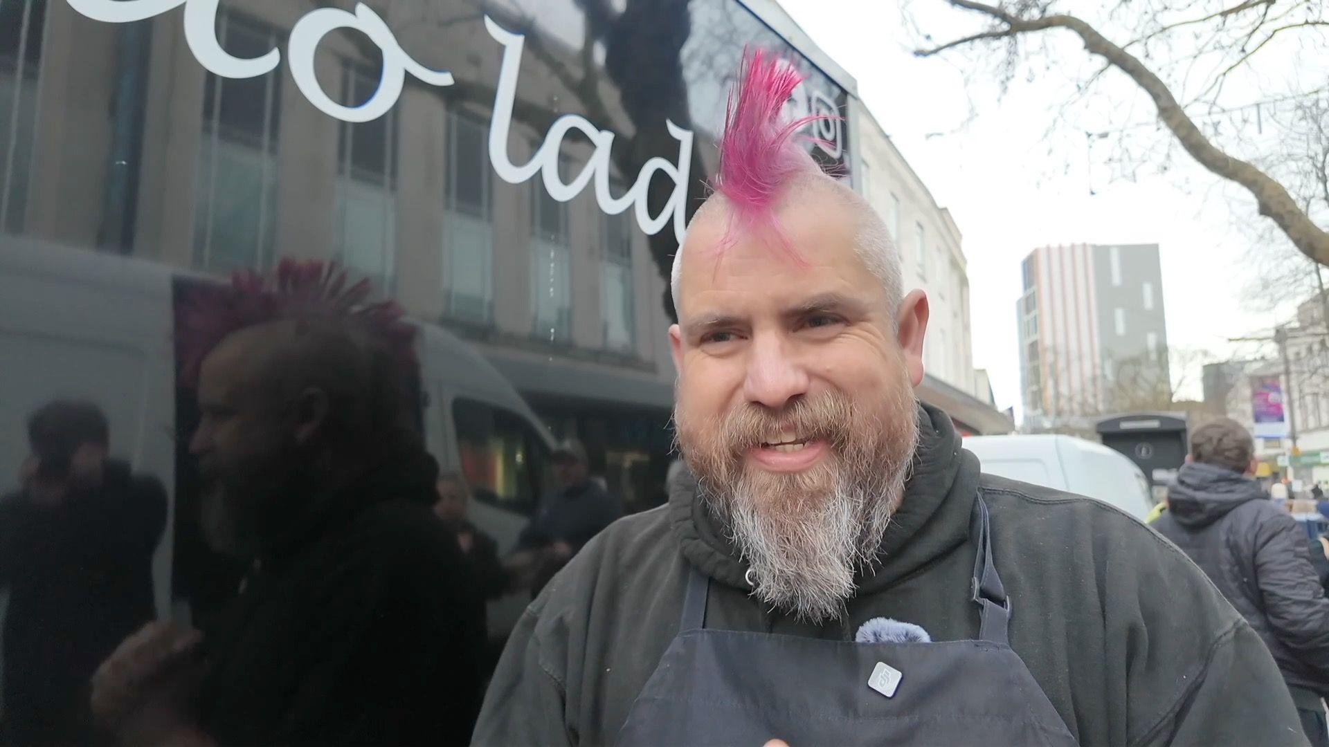 Watch: Spud Man's visit creates two-hour queues