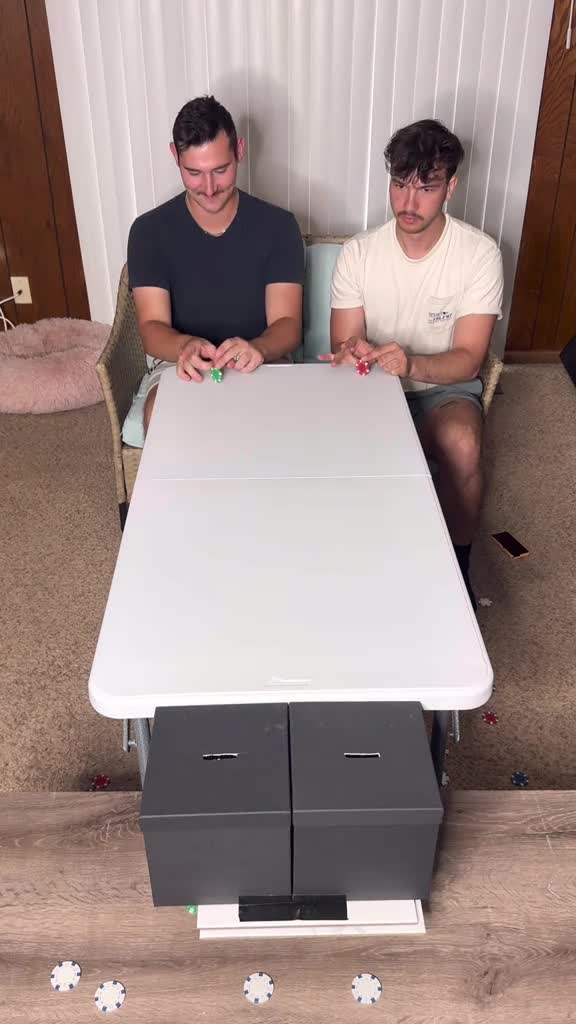 Poker chip trick shot finally lands after countless tries