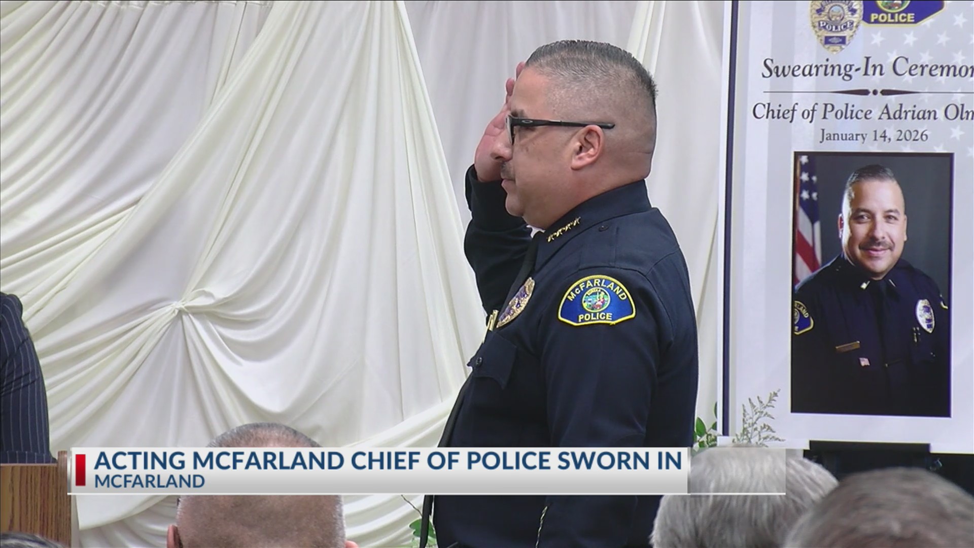 Adrian Olmos sworn in as McFarland police chief