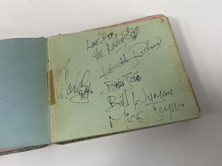 Beatles autographs and George’s broken guitar string for sale