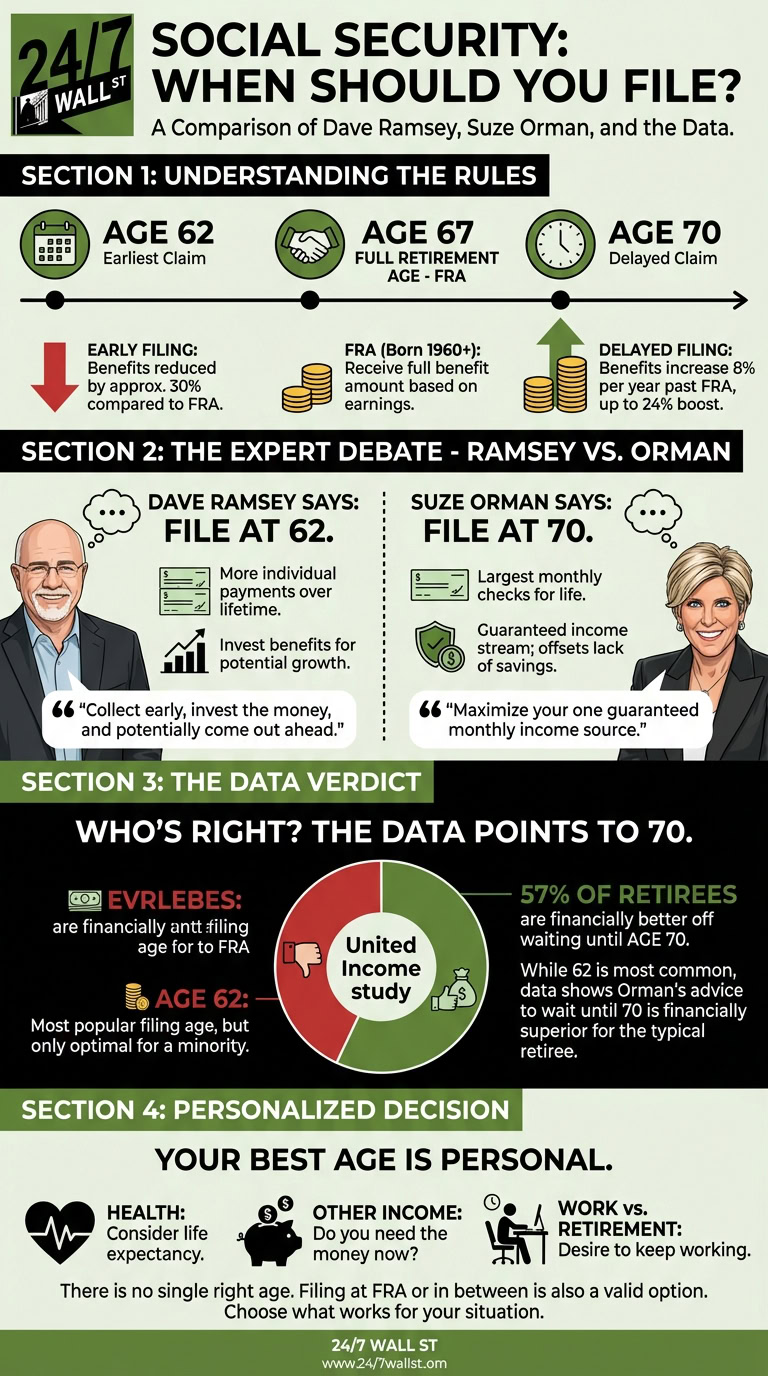 Dave Ramsey and Suze Orman have opposite advice on Social Security. The ...
