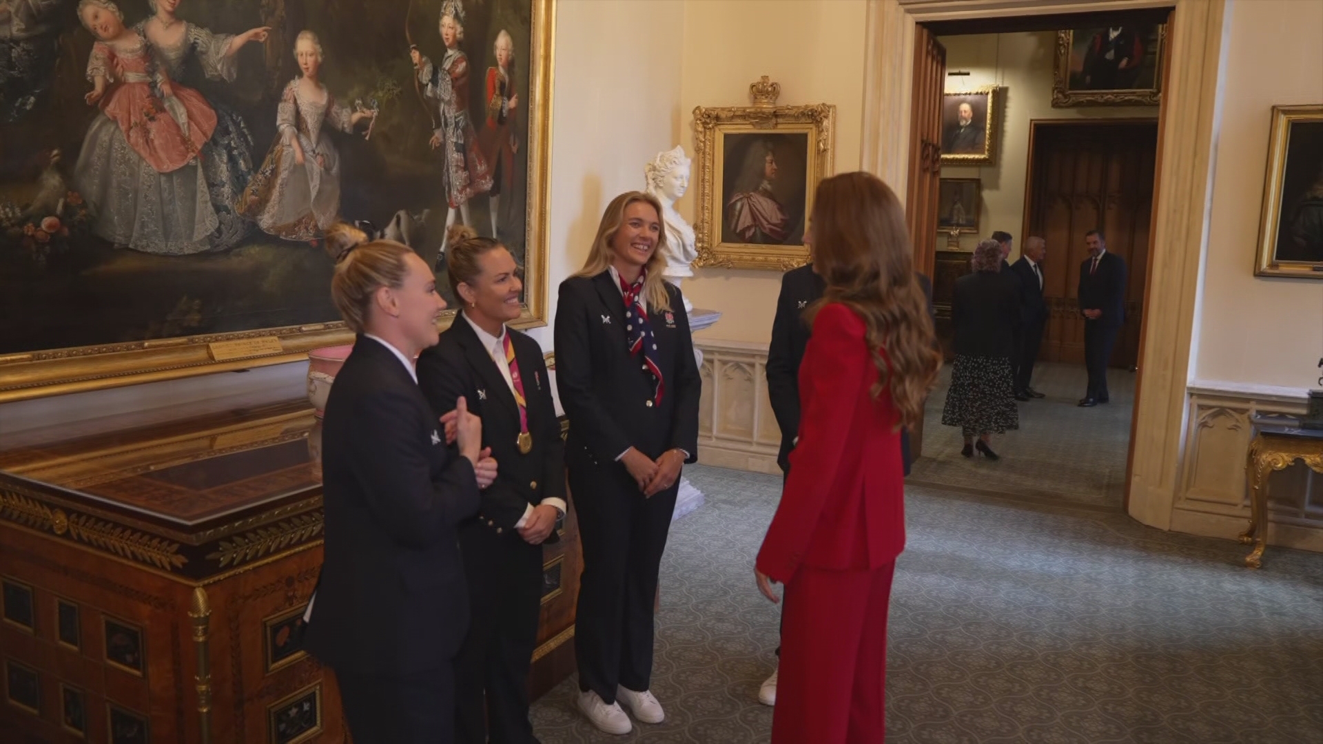 Princess of Wales hosts England's Red Roses at Windsor