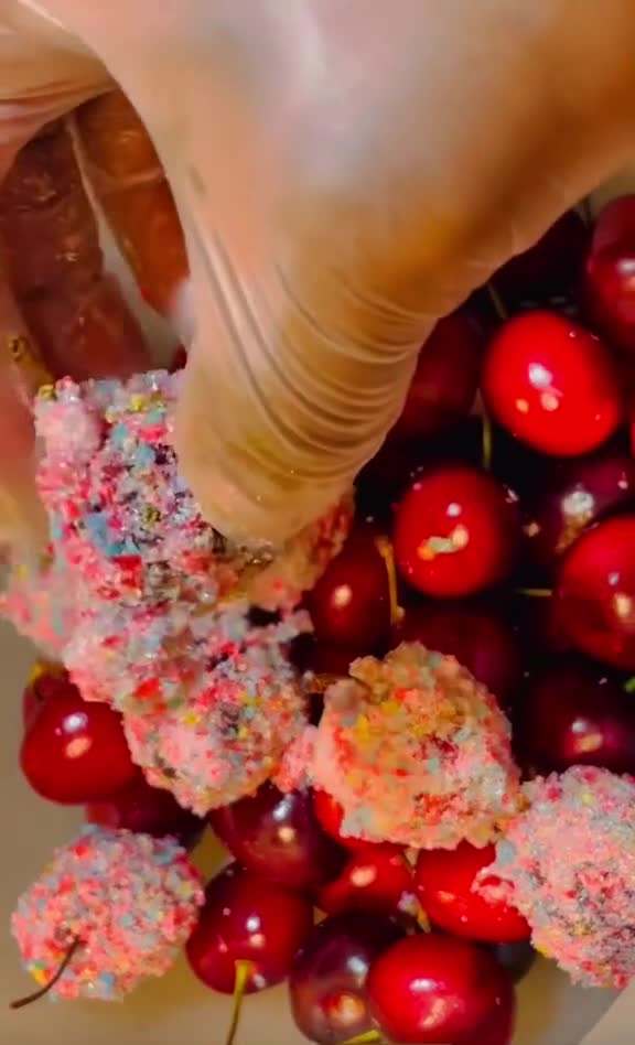 Cherry perks transformed into juicy candy bites