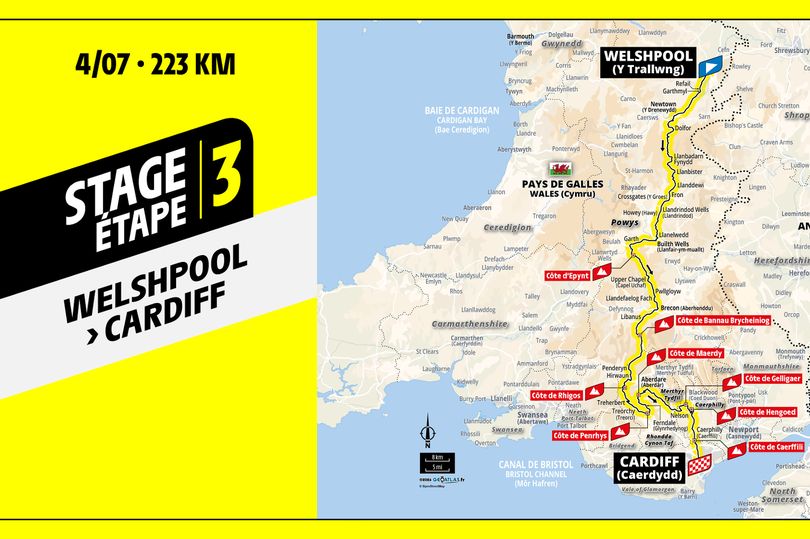 The full Tour de France 2027 Grand Depart route through Wales