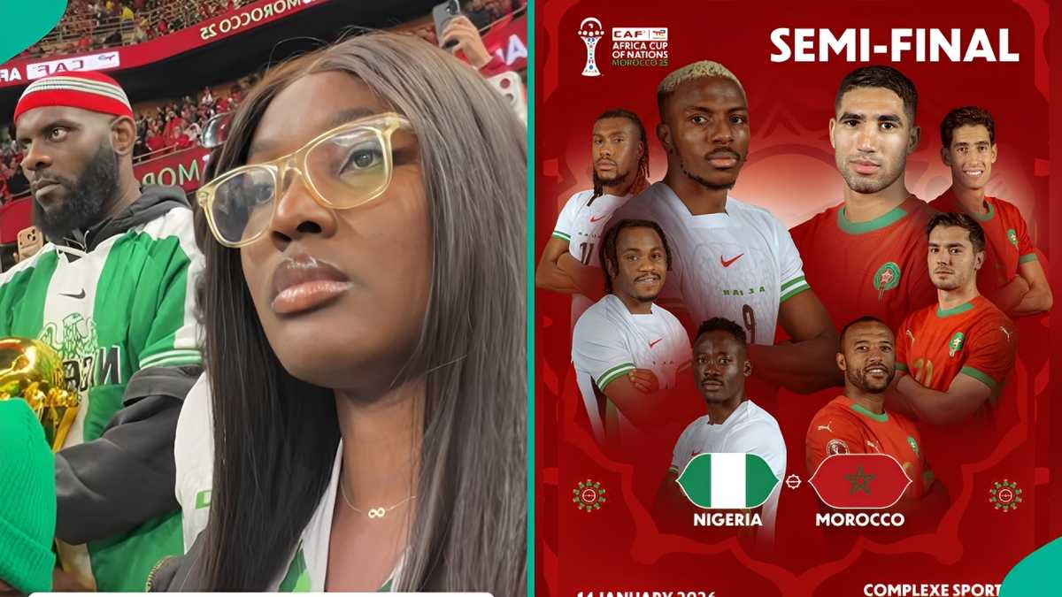 AFCON semi-final: Nigerian lady who watched live match in Morocco shows ...