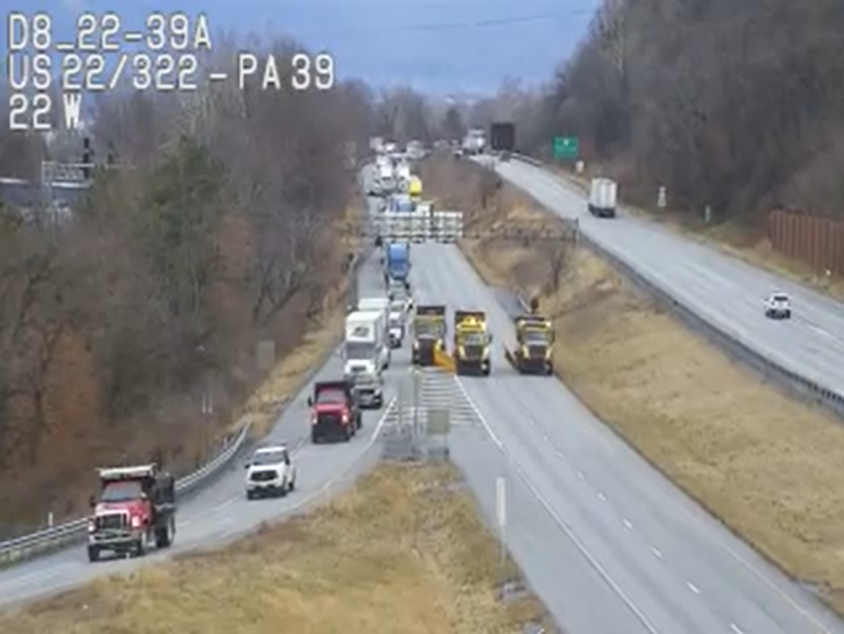 Vehicle overturns on Route 22/322, leaving one trapped, officials say